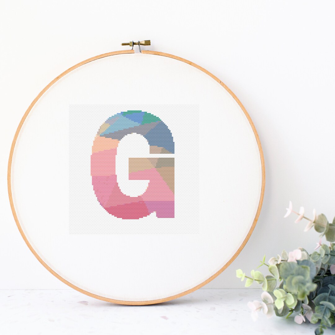 Cross Stitch Pattern Letter G X-stitch Pattern Cross Stitch Chart ...
