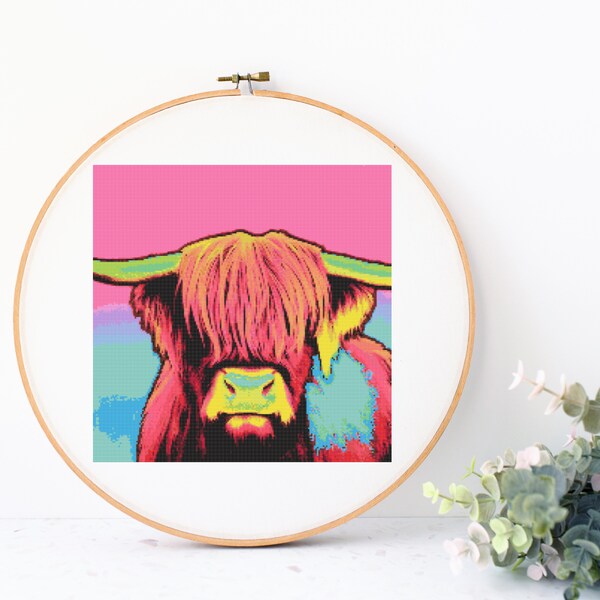 Highland Cow Cross Stitch Patterns - Etsy