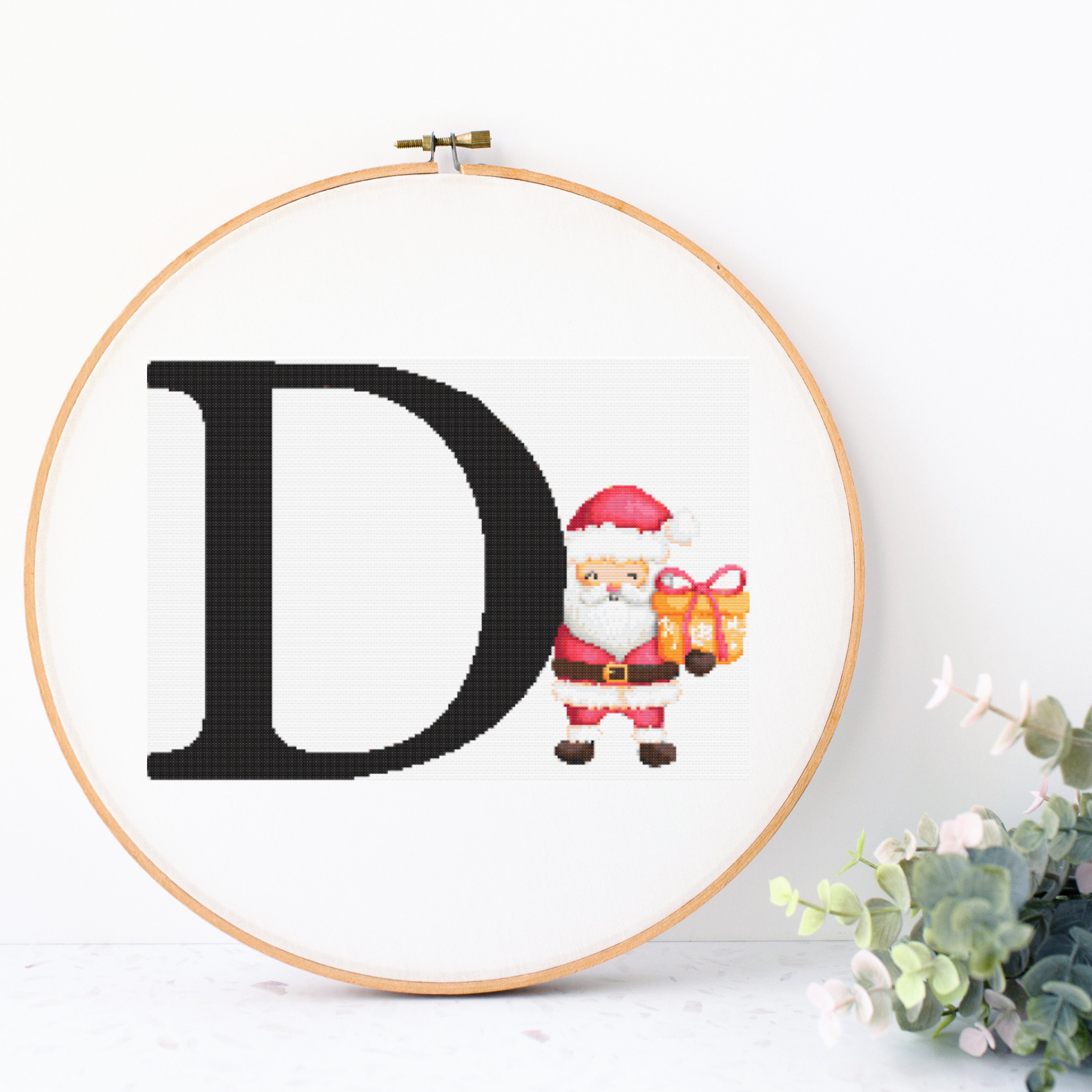 Letter D Cross Stitch Pattern DIY Christmas Craft Christmas Present ...