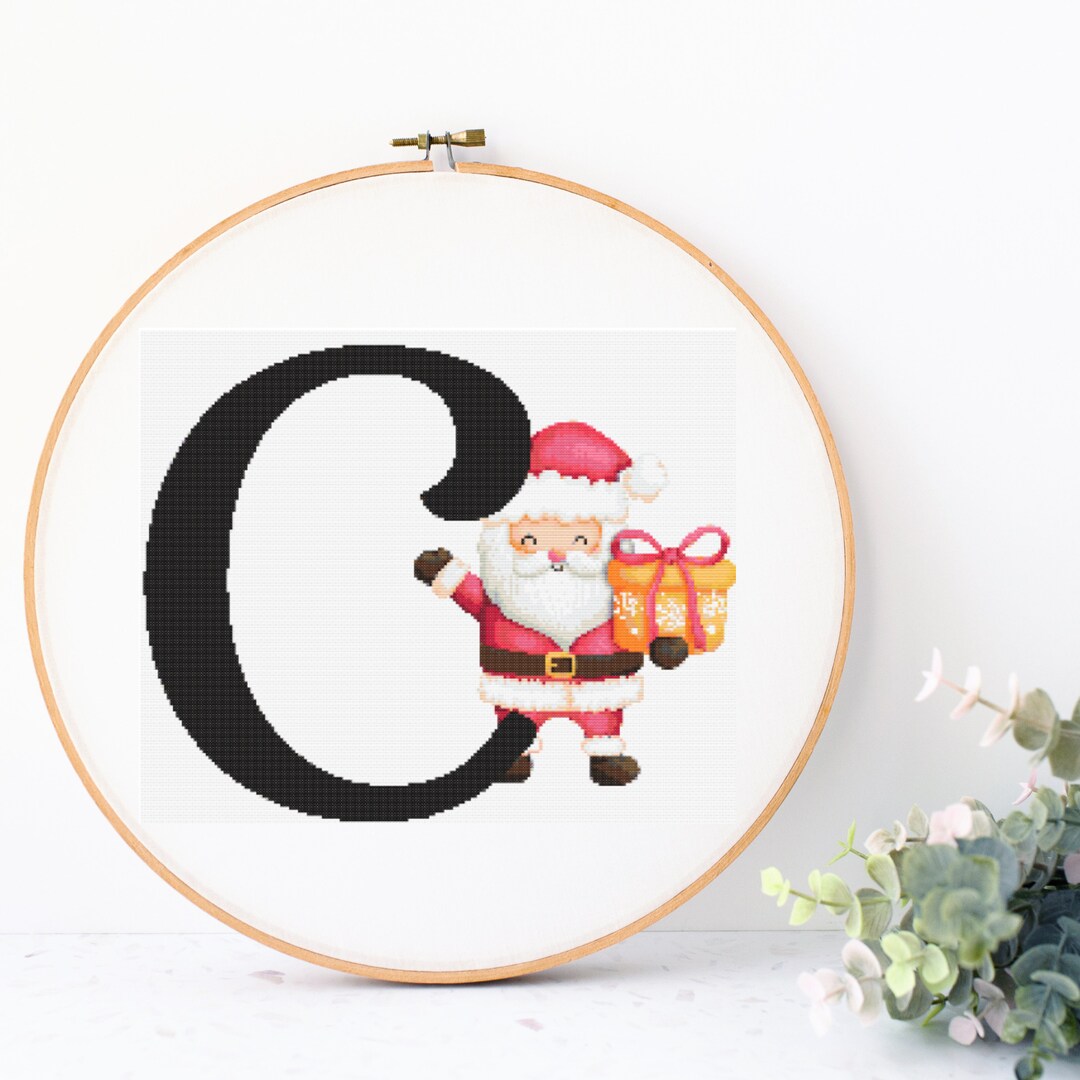 Letter C Cross Stitch Pattern DIY Christmas Craft Christmas Present ...