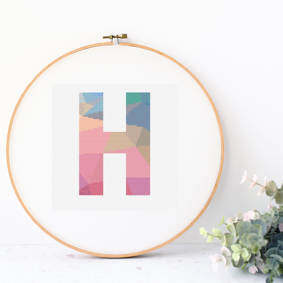 Cross Stitch Pattern Letter H X-stitch Pattern Cross Stitch Chart ...