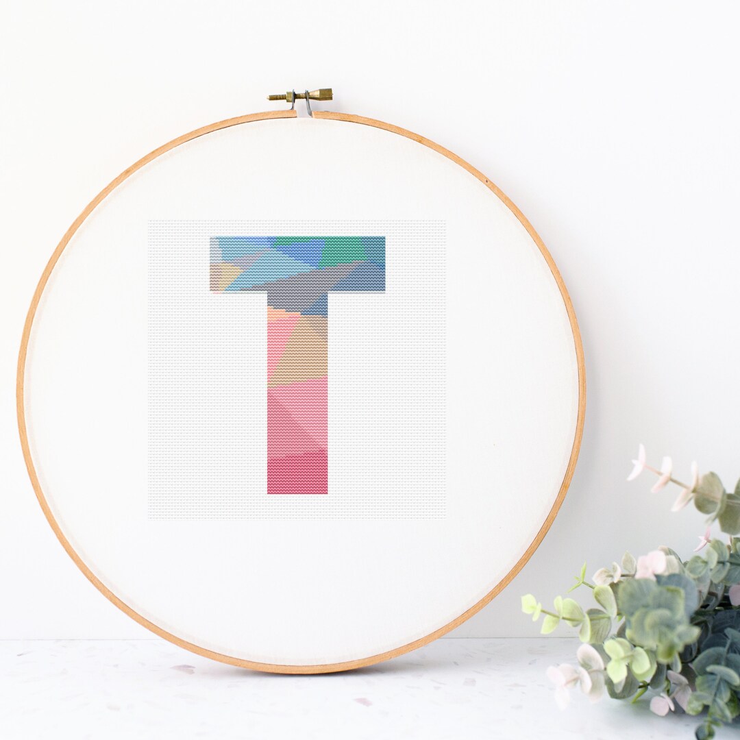 Cross Stitch Pattern Letter T X-stitch Pattern Cross Stitch Chart ...