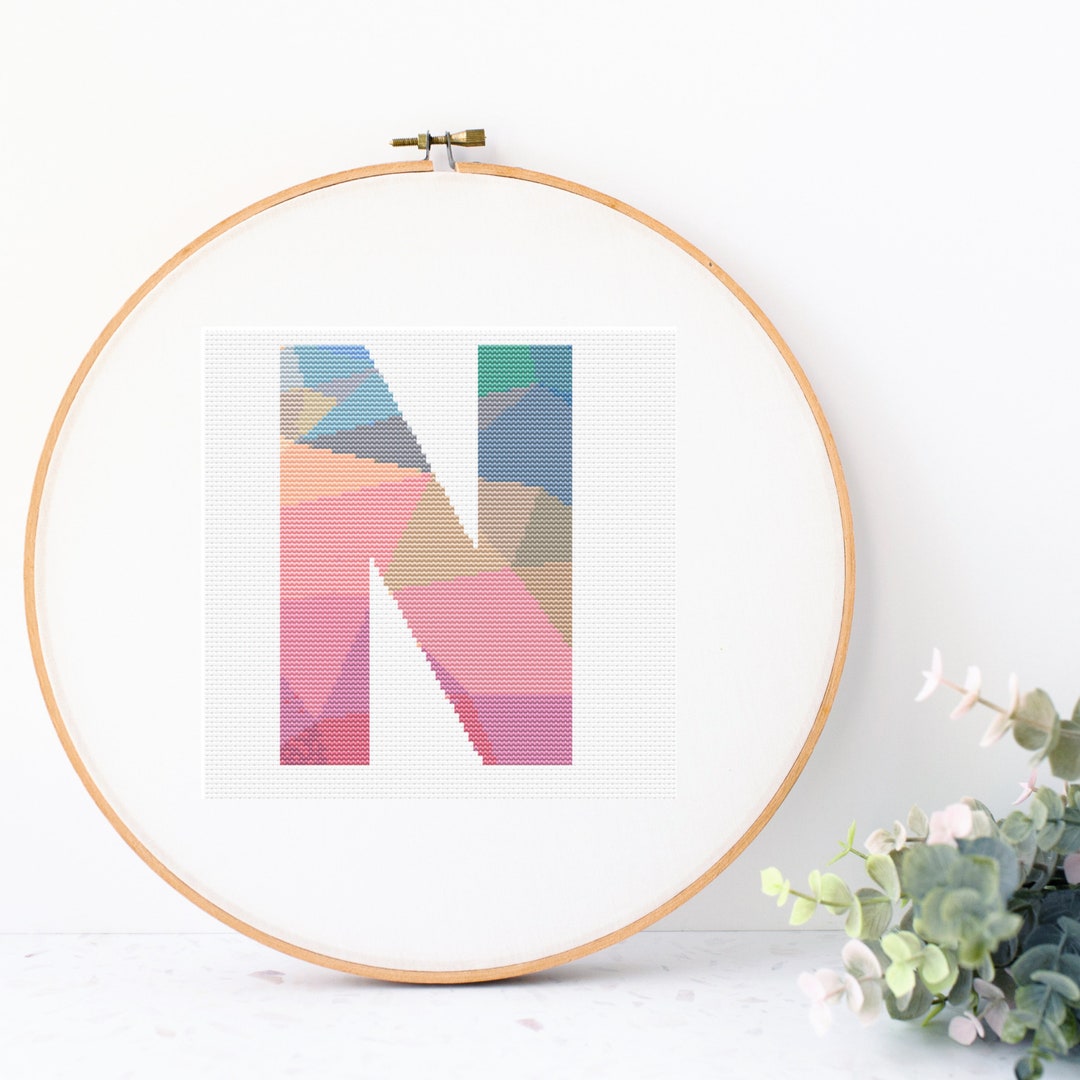 Cross Stitch Pattern Letter N X-stitch Pattern Cross Stitch Chart ...