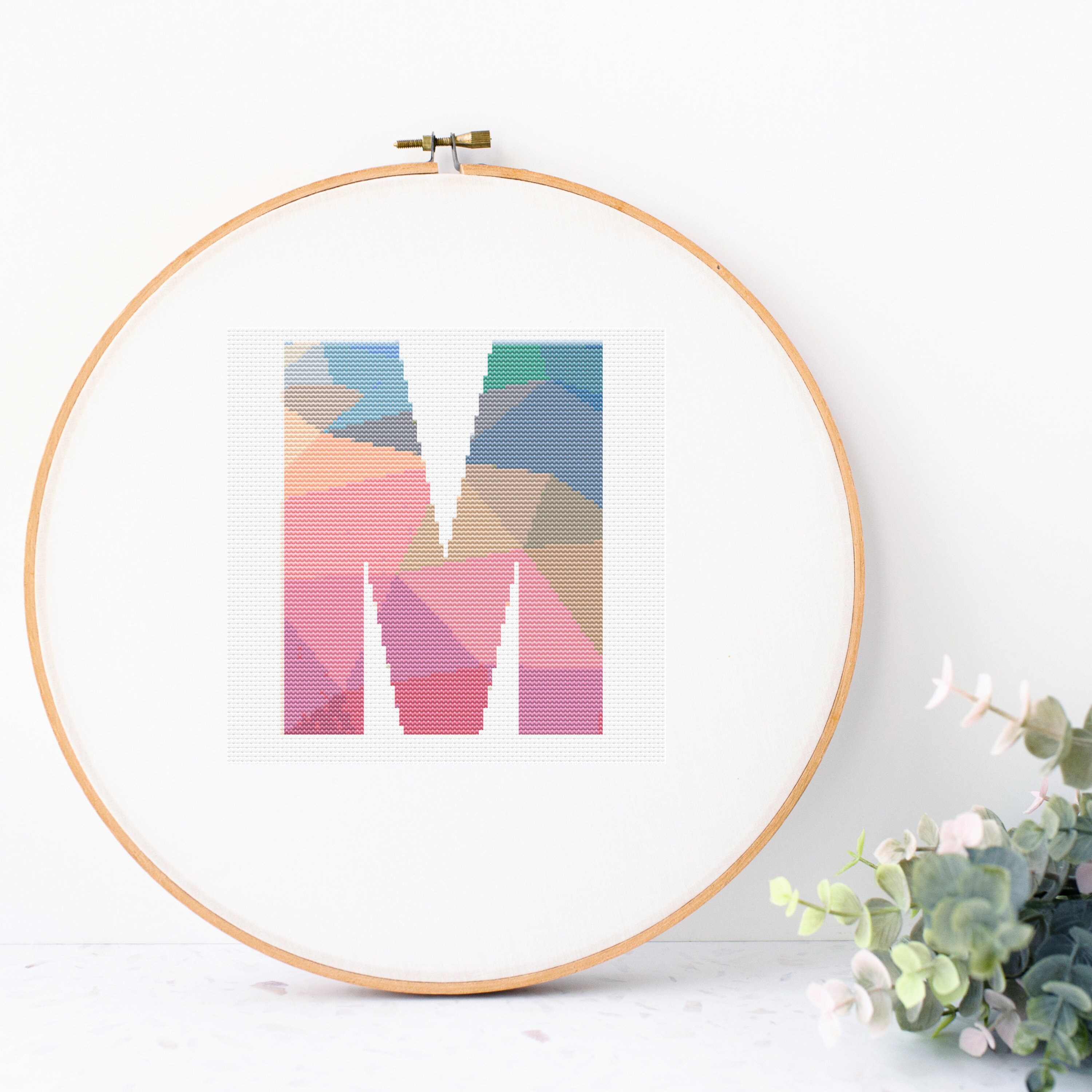 Cross Stitch Pattern Letter M X-stitch Pattern Cross Stitch Chart ...