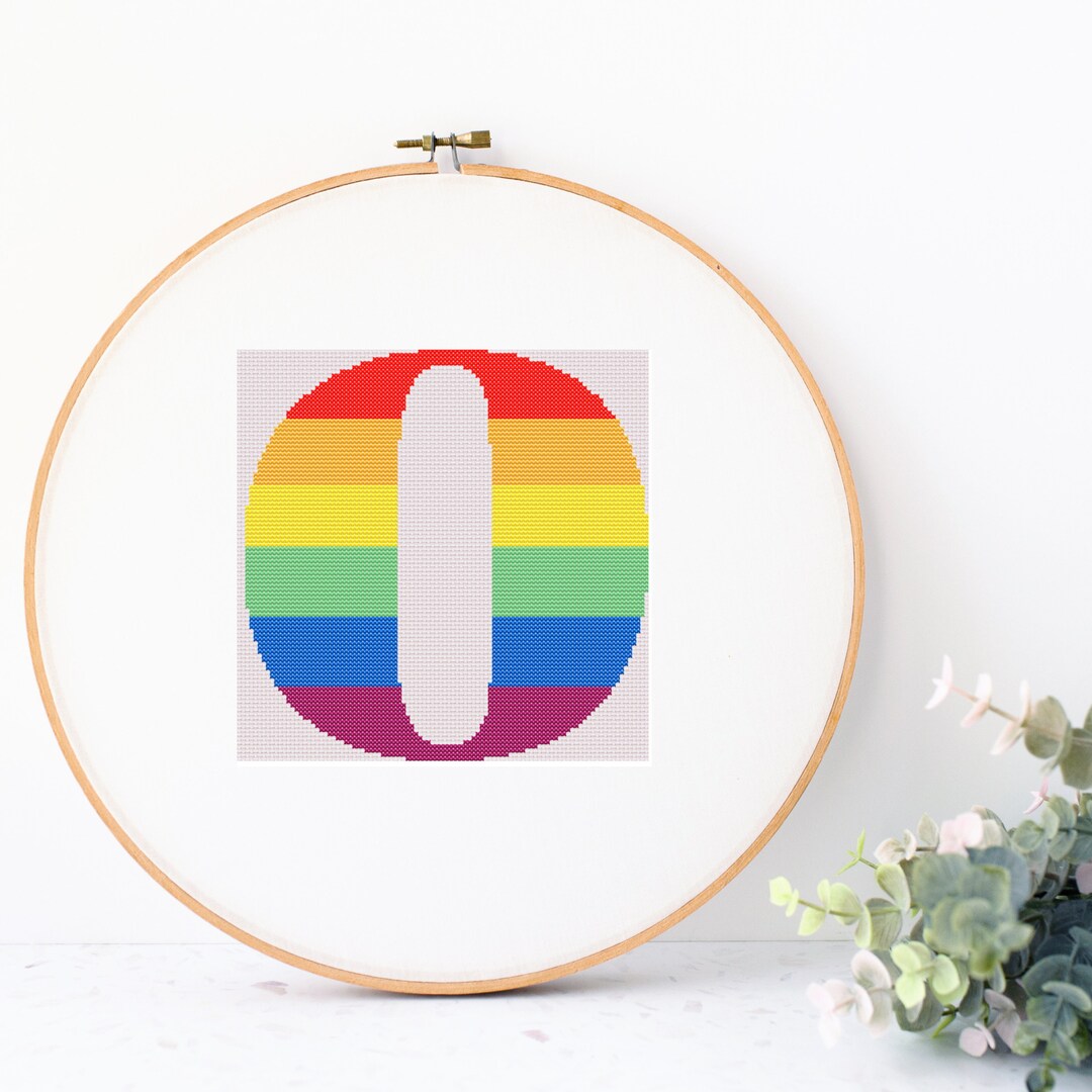 Cross Stitch Design rainbow Letter O - Etsy