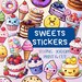 Cute Sweets PNG Bundle Stickers, Sticker Downloads, Digital Kawaii Food ...