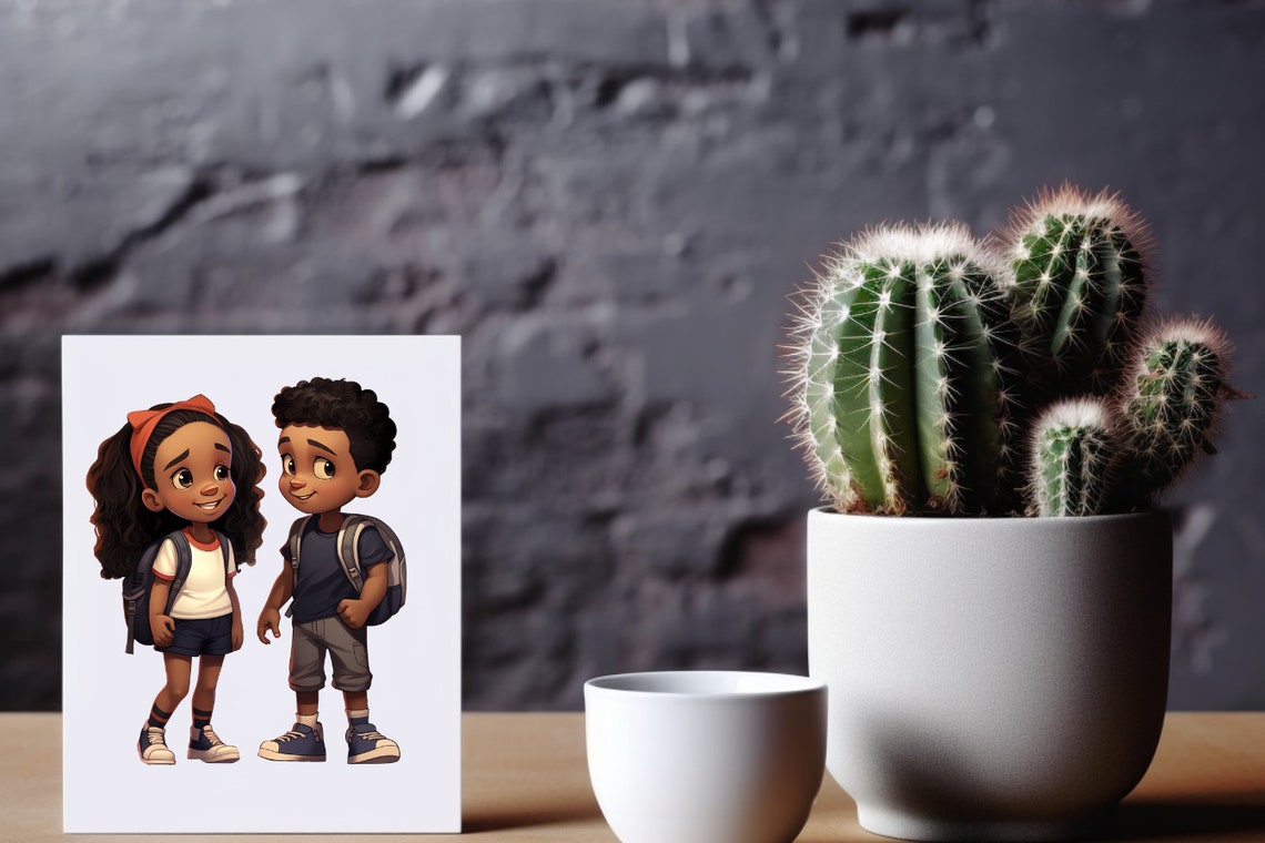 15 Cute Black Kids Clipart Black Children PNG Friends Png - Etsy