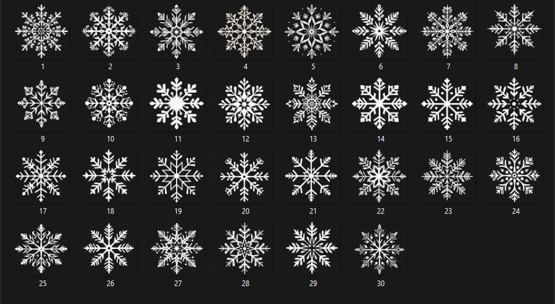 Snowflakes Clipart, Winter PNG Graphics, Christmas Ornaments (digital ...