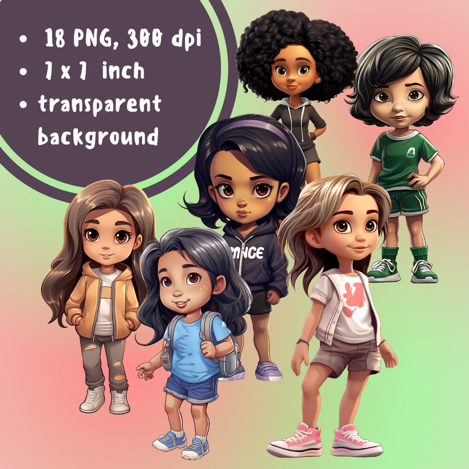 18 PNG Cute Girls Clipart, Girl Stickers Png, Cute Blackgirl Png, Black ...