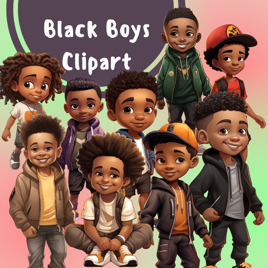 17 Black Boys Clipart Black Boy PNG Friends png Boy Clip - Etsy México