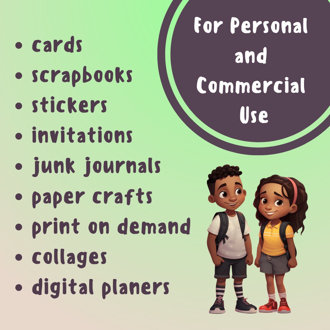 15 Cute Black Kids Clipart, Black Children PNG, Friends Png, Black Boys ...