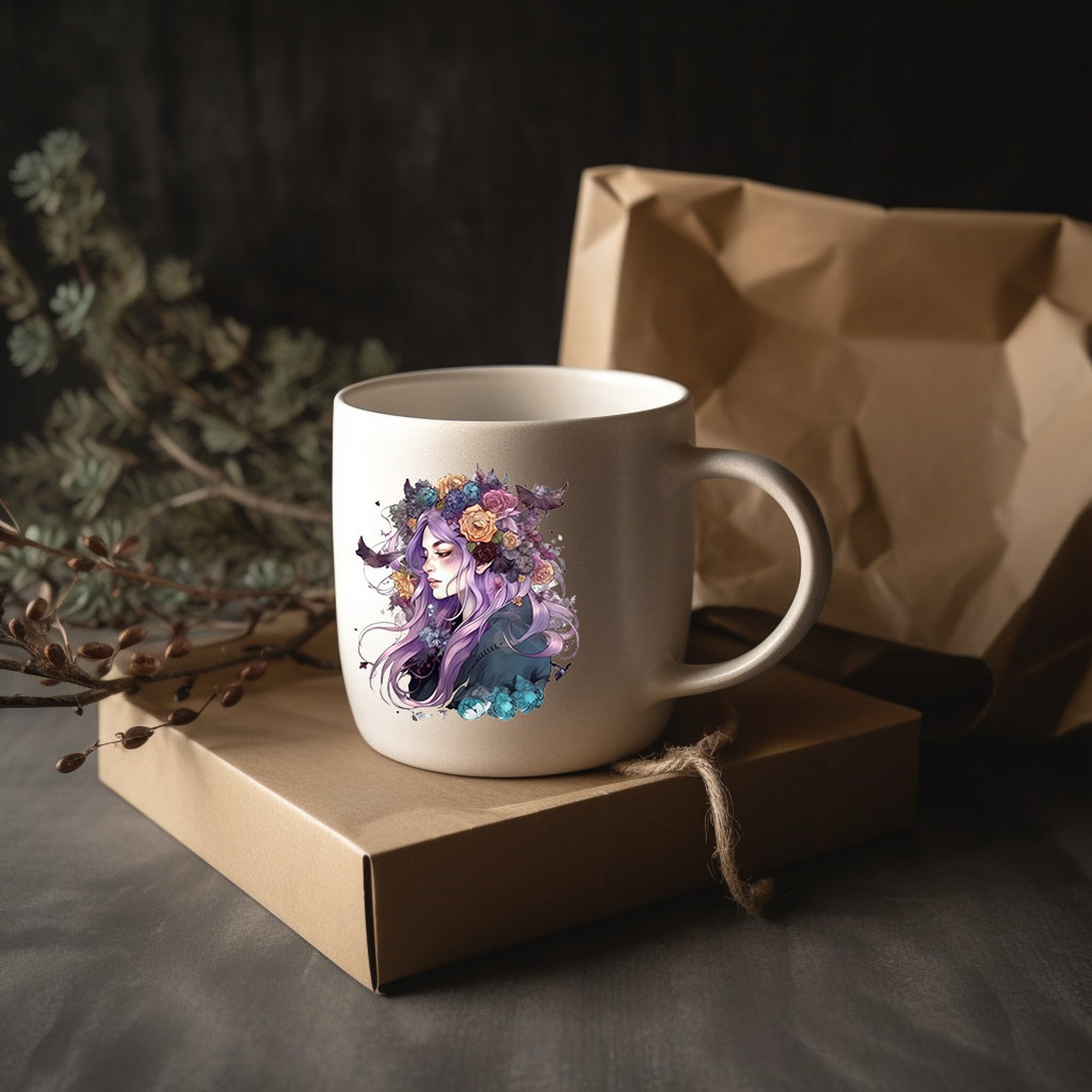 Watercolor Flower Witch Clipart PNG Bundel, Floral Fairy Girl Clip Art ...