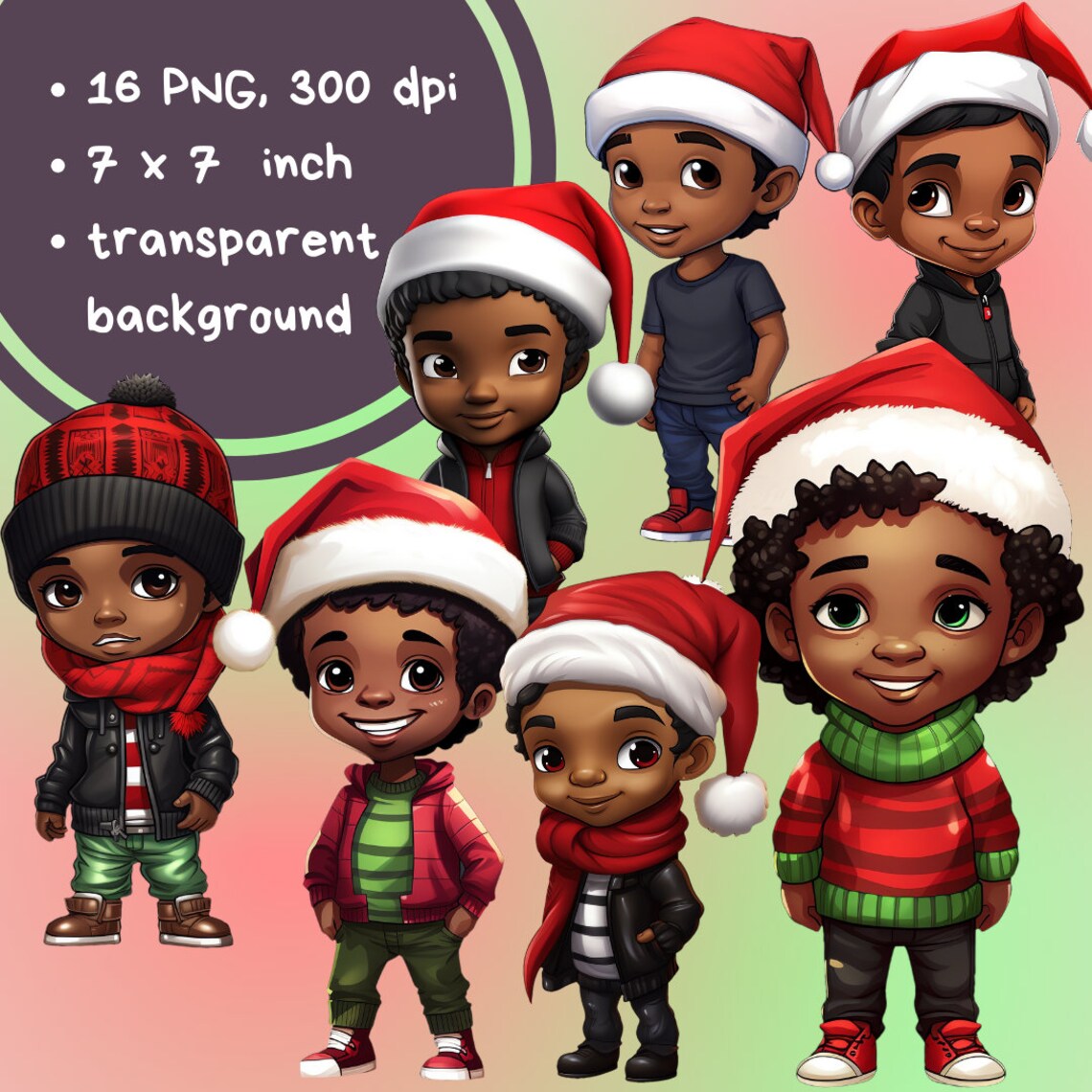 16 Christmas Black Boys Clipart, Black Boy PNG, Friends, Boy Clip Art ...