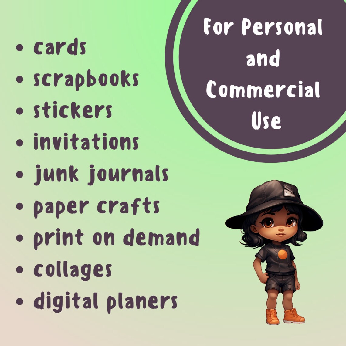 18 PNG Cute Girls Clipart, Girl Stickers Png, Cute Blackgirl Png, Black ...