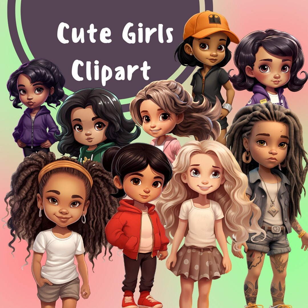 18 PNG Cute Girls Clipart, Girl Stickers Png, Cute Blackgirl Png, Black ...