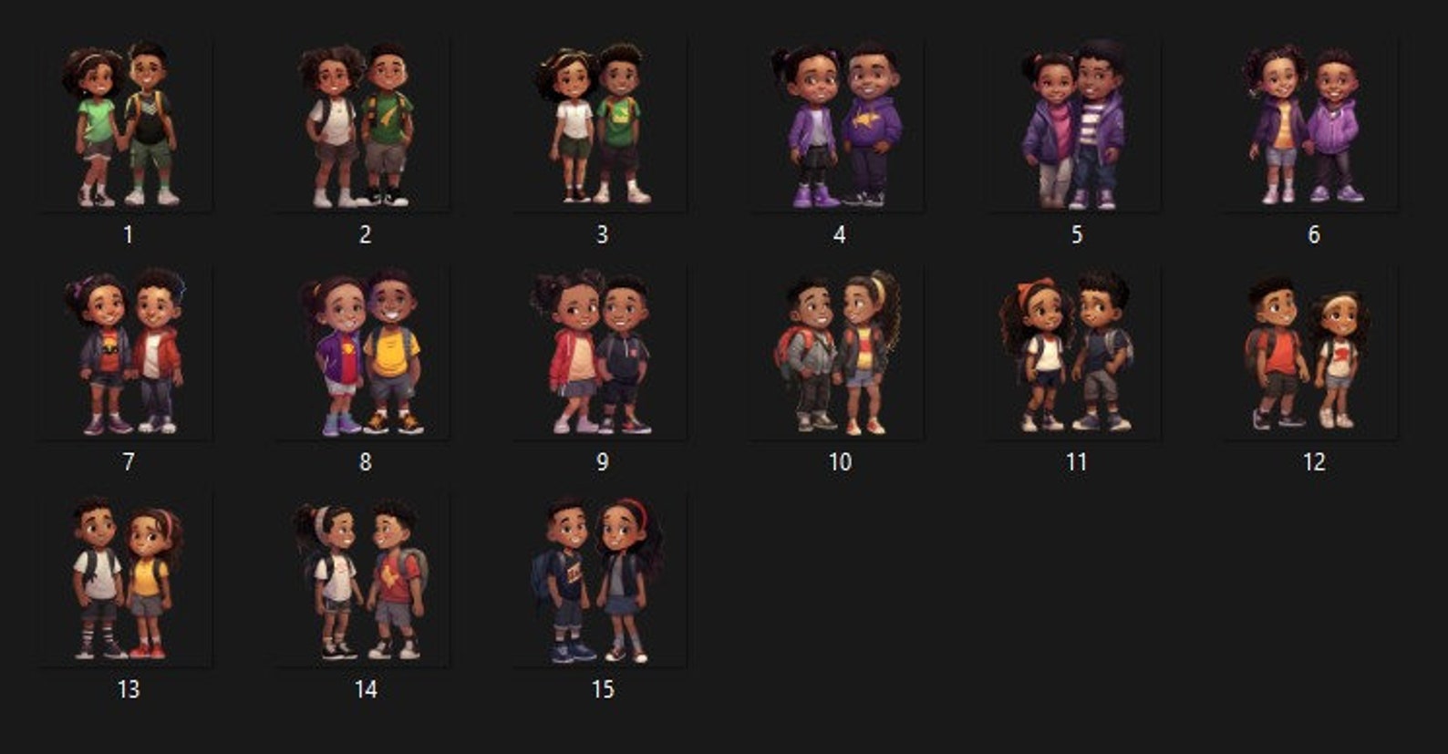 15 Cute Black Kids Clipart, Black Children PNG, Friends Png, Black Boys ...