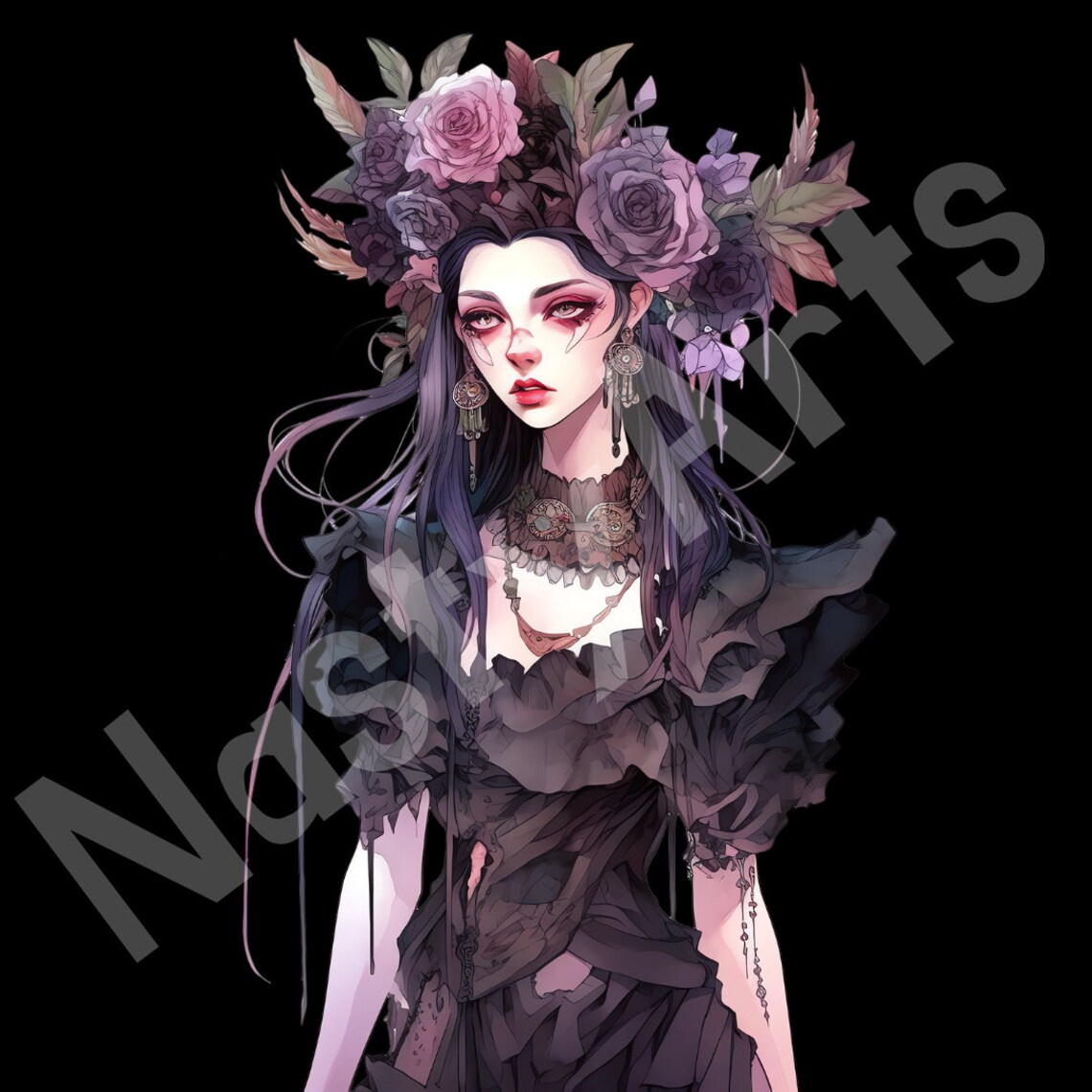 Watercolor Flower Witch Clipart PNG Bundel Floral Fairy Girl - Etsy