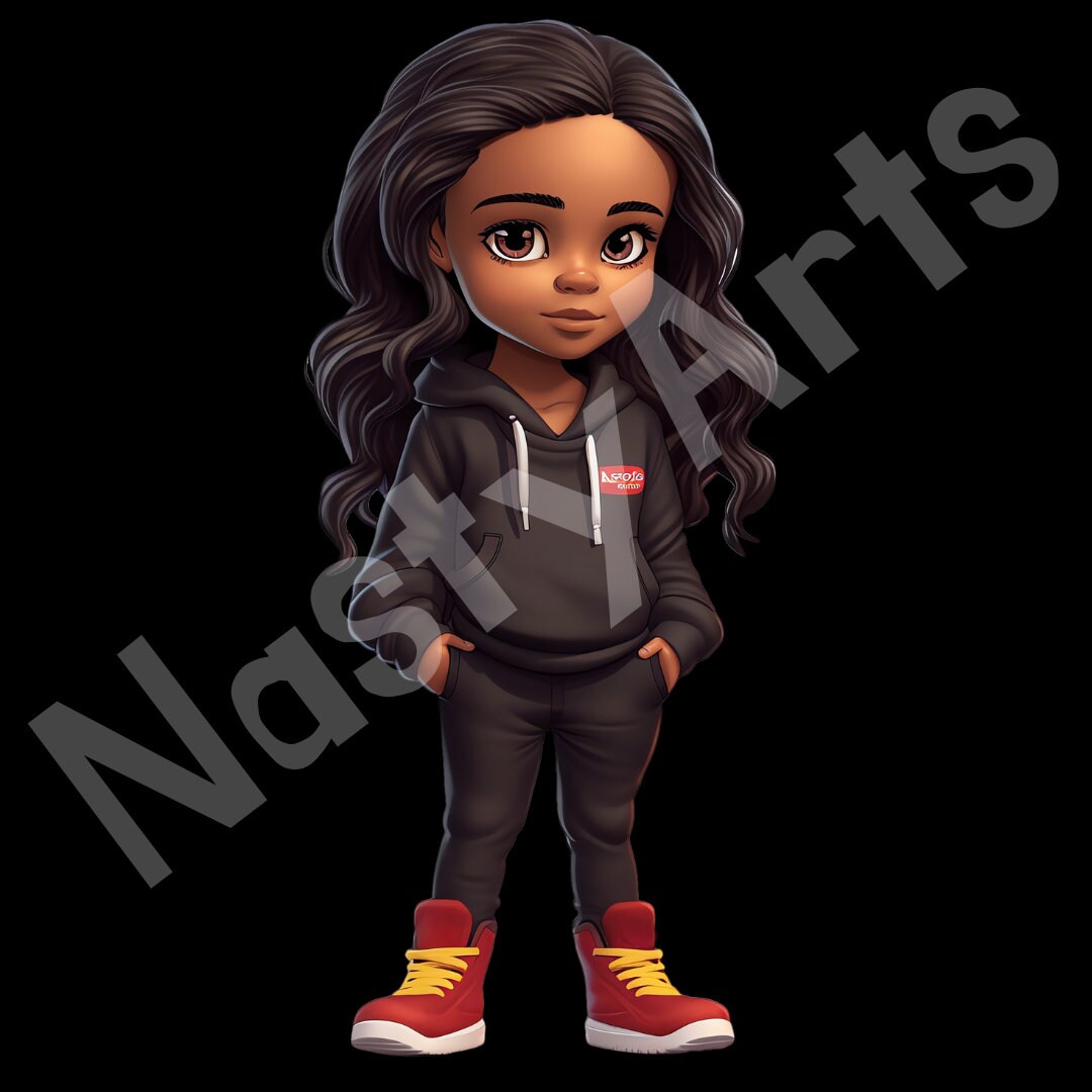 15 PNG Cute Black Girls Clipart, Stickers Png, Afro Girl Clipart, Afro ...