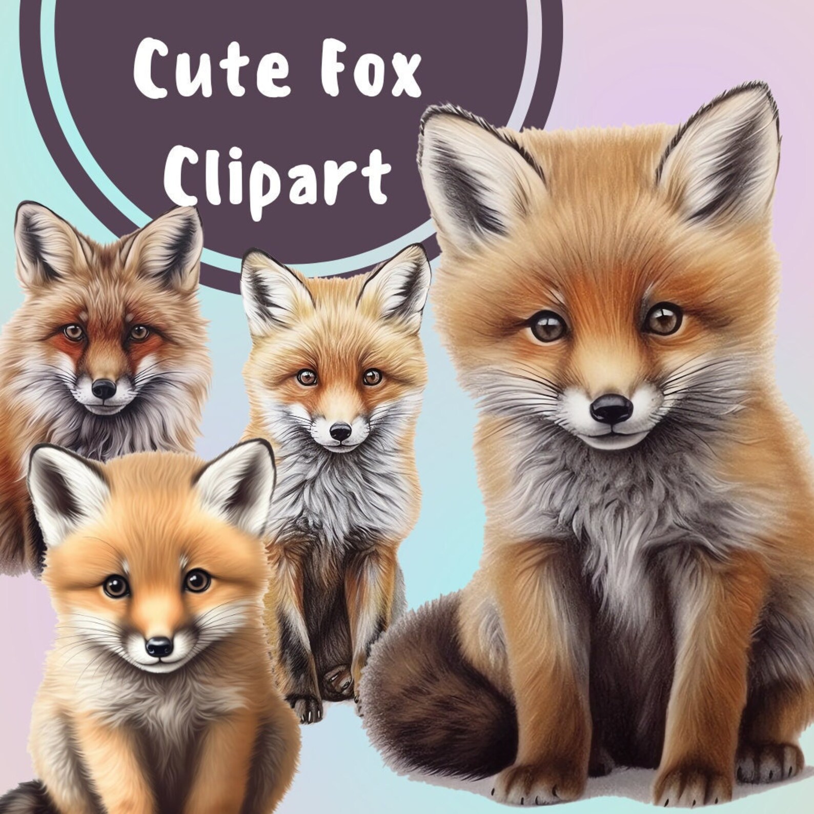 5 PNG Cute Fox Clipart Fox PNG Baby Fox Clipart Printable - Etsy