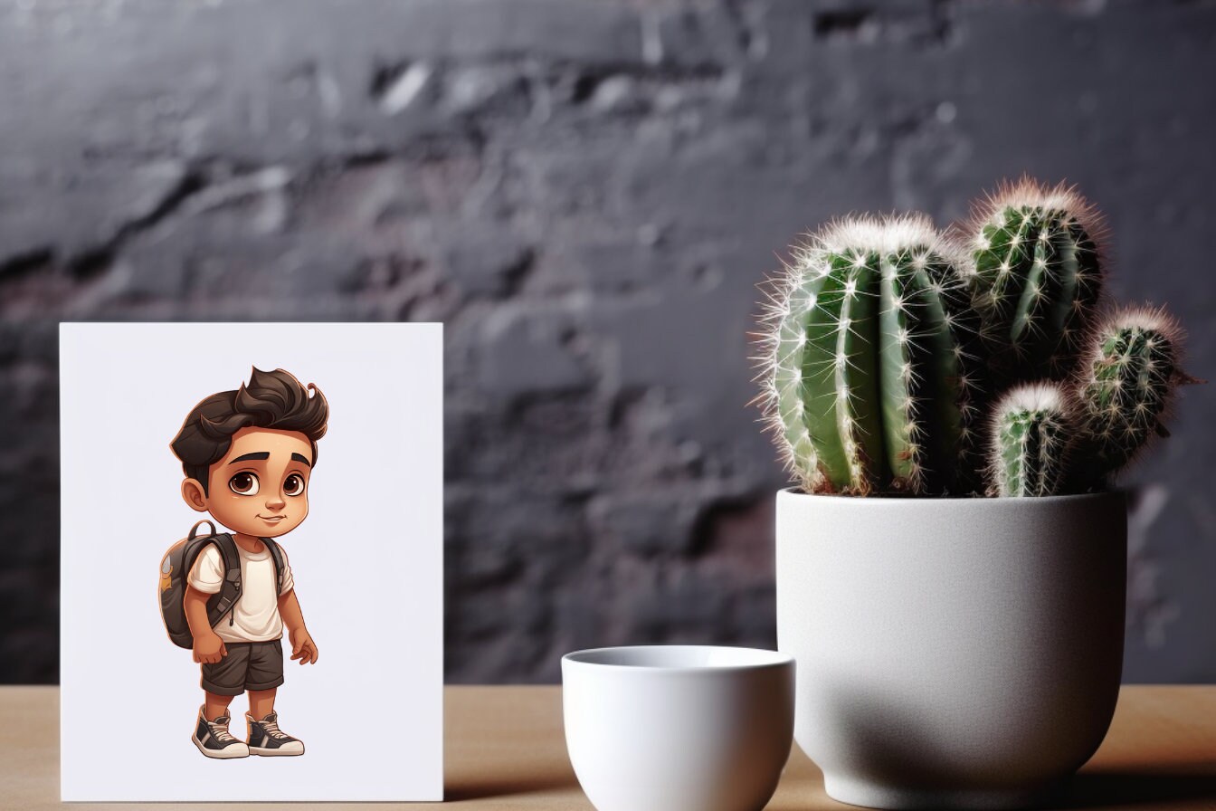 Latino Boys Watercolor Clipart: Mixed Kids Illustrations (PNG Digital ...