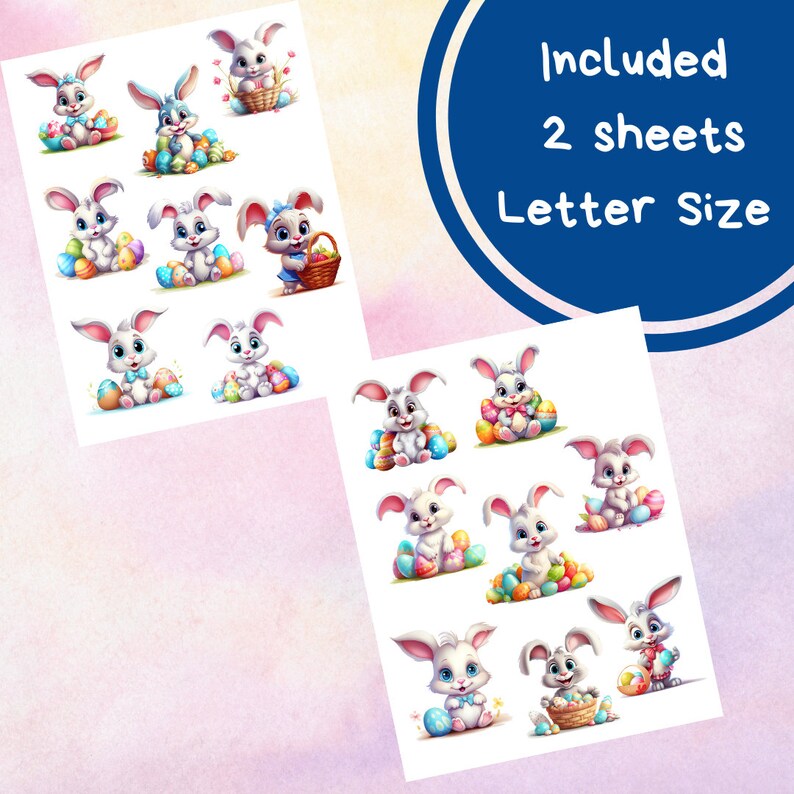 Cute Easter Bunny Stickers, Bunny PNG Sticker Downloads, Printable ...