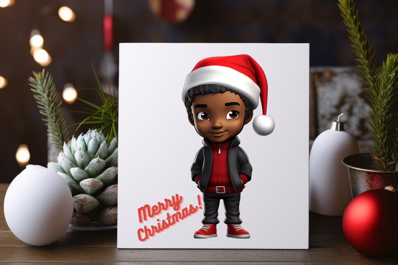 16 Christmas Black Boys Clipart, Black Boy PNG, Friends, Boy Clip Art ...