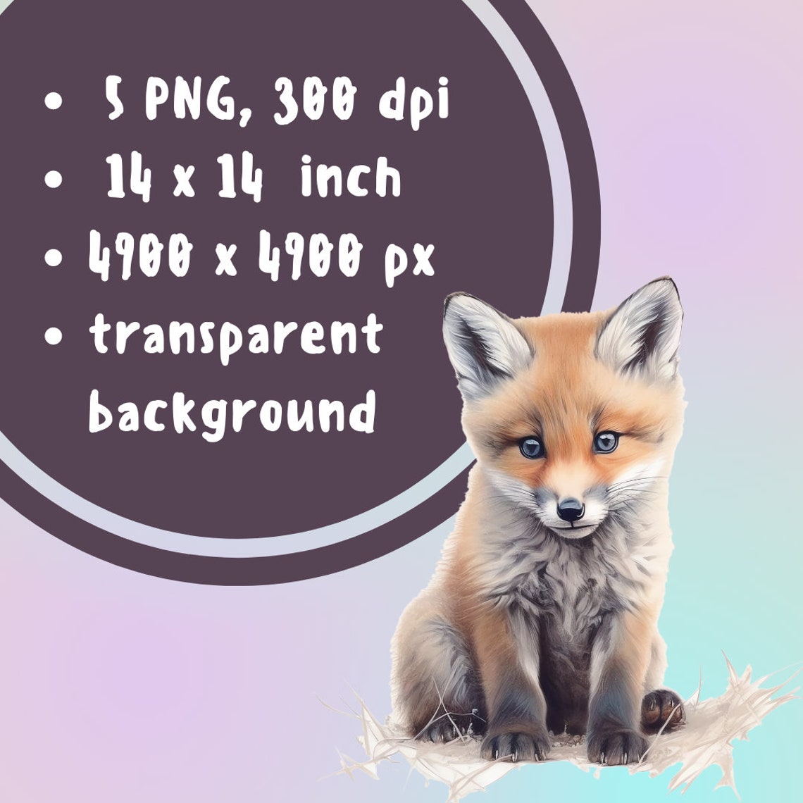 5 PNG Cute Fox Clipart Fox PNG Baby Fox Clipart Printable - Etsy