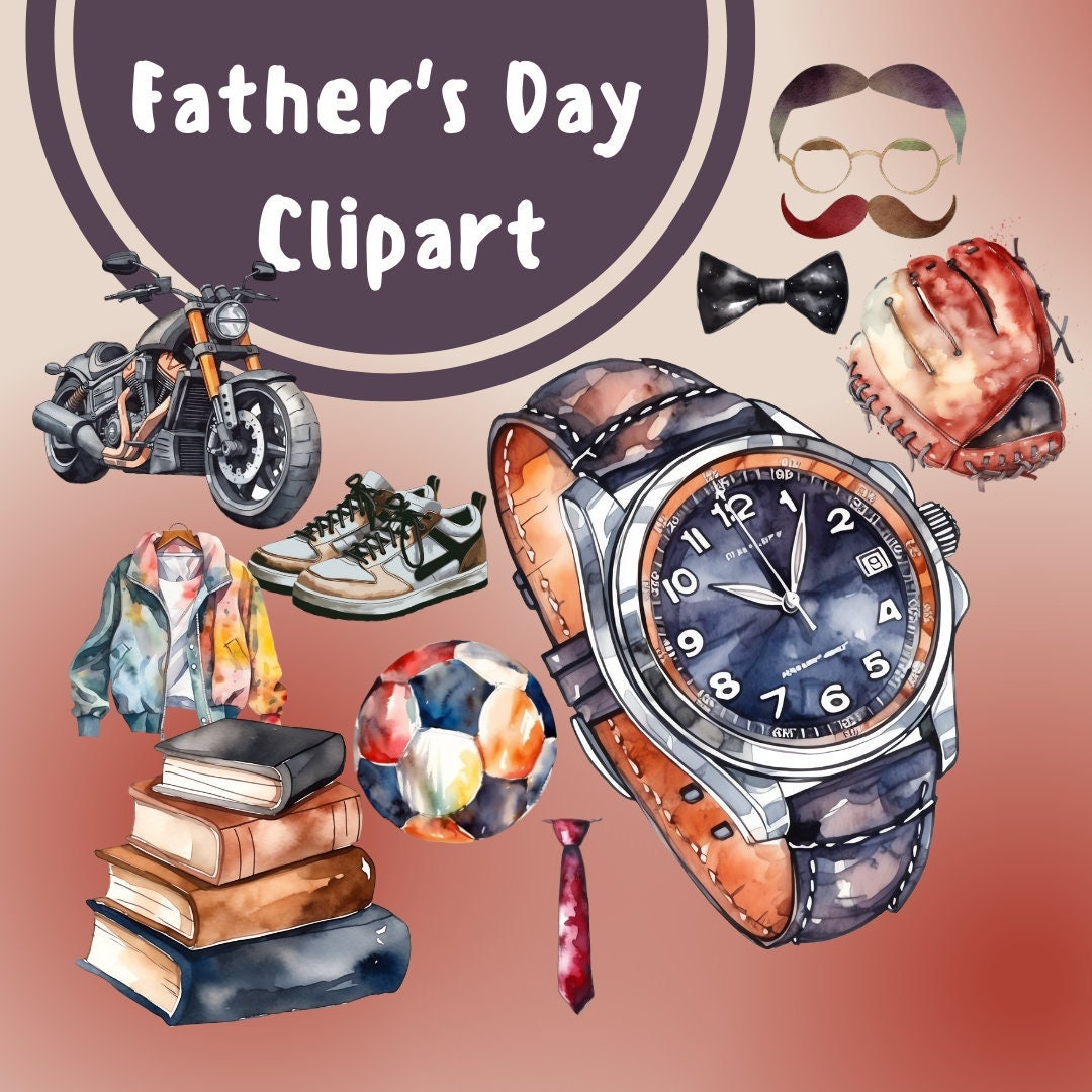 Watercolor Father's Day Clipart, Dad Clipart, Happy Fathers Day, PNG ...