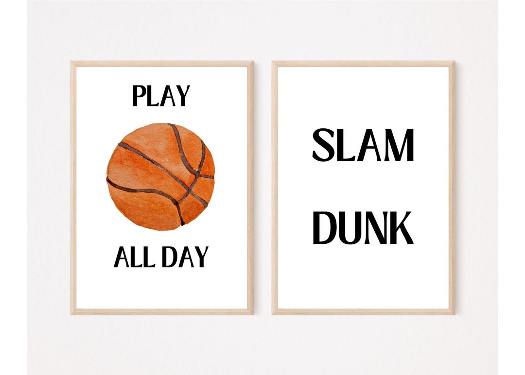 Slam Dunk Basketball Gallery Wall Set of 2 Downloadable Prints ...