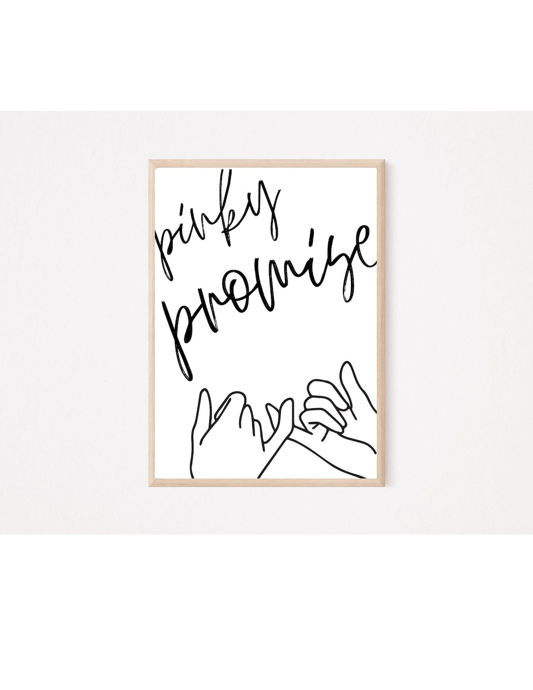 Pinky Promise Print, Line Art Poster, Printable Line Art, Minimal Pinky ...
