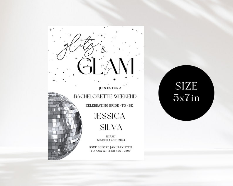 Glitz and Glam Bachelorette Itinerary Template | Digital Bachelorette ...
