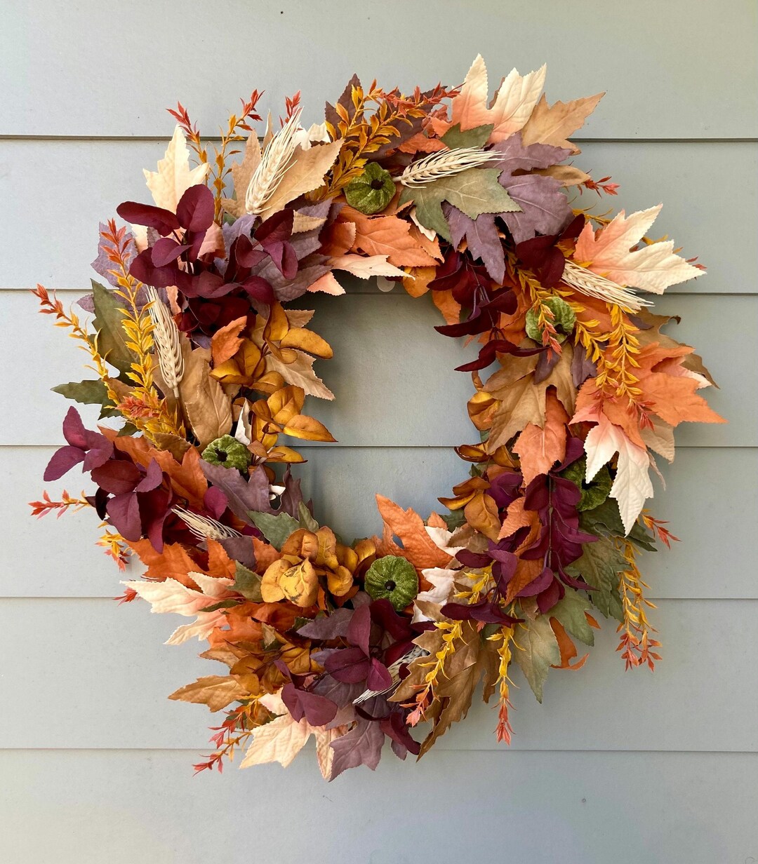 Autumn Wreath for Front Door, Harvest Wreath, Fall Wreaths ...
