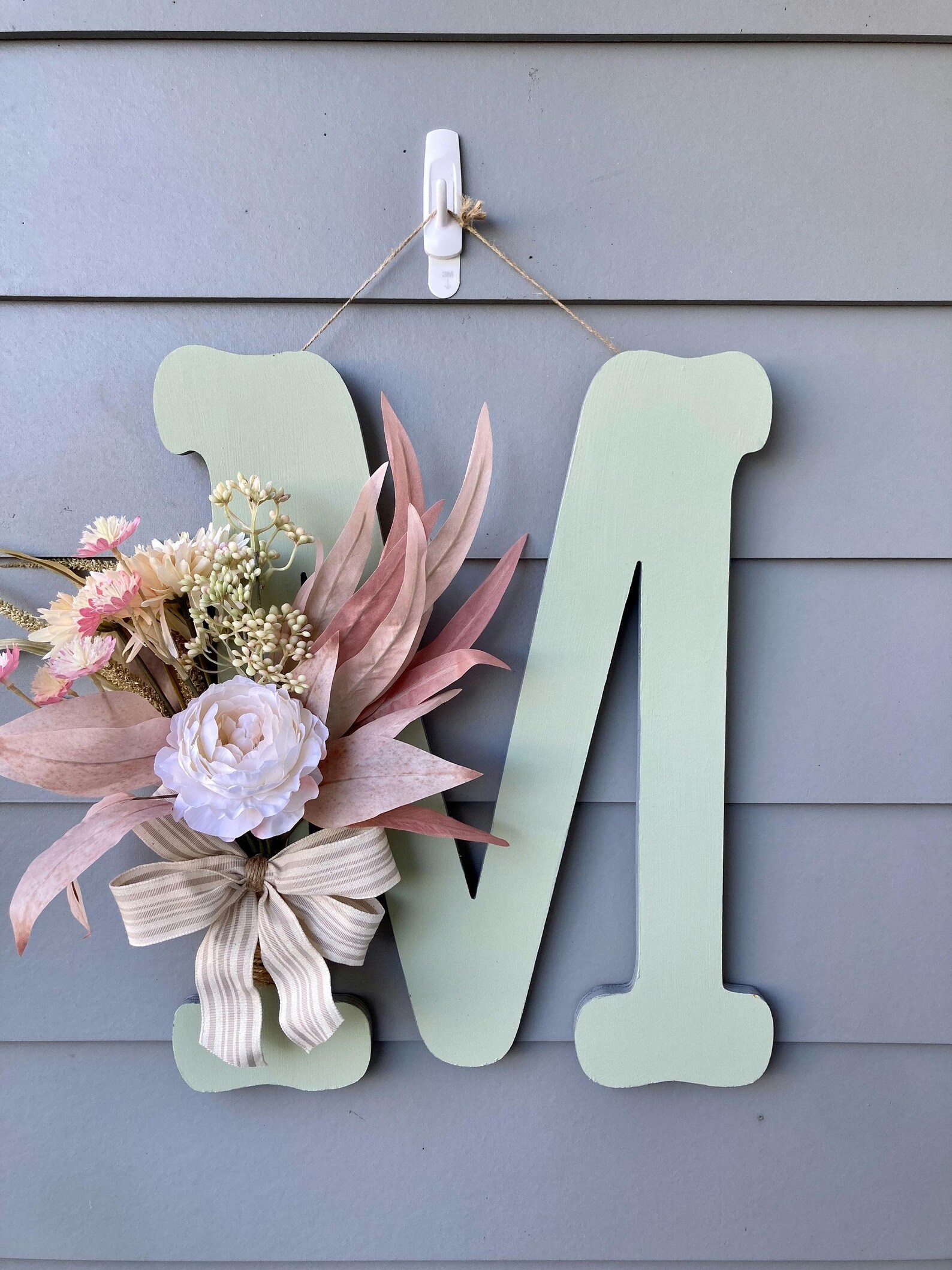 Large Monogram Letter, Monogram Door Hanger, Front Door Wreath, Wall ...