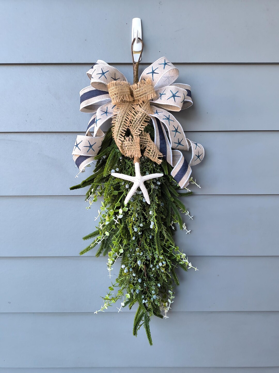 Norfolk Pine Swag for Front Door, Beach Swag for Front Door, Beach ...