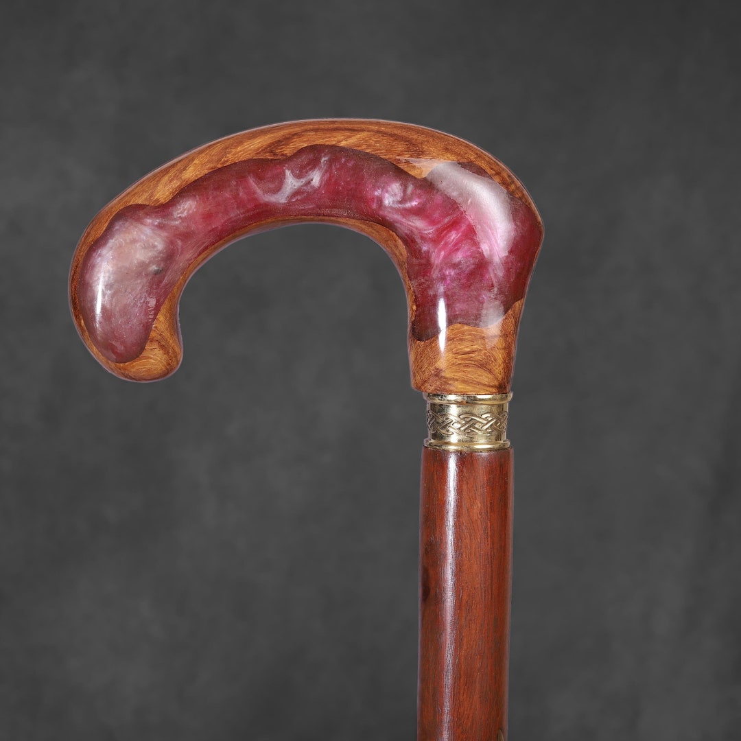 Wooden Epoxy Canes Luxurious Indian Rosewood Walking Cane With Glossy ...