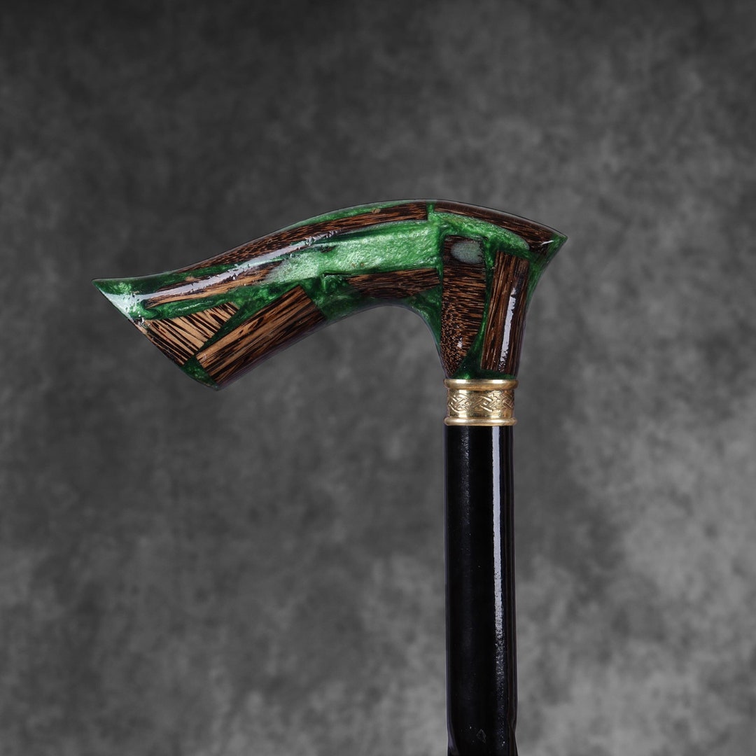 Handcrafted Rosewood Walking Cane With Epoxy Resin – Adjustable ...