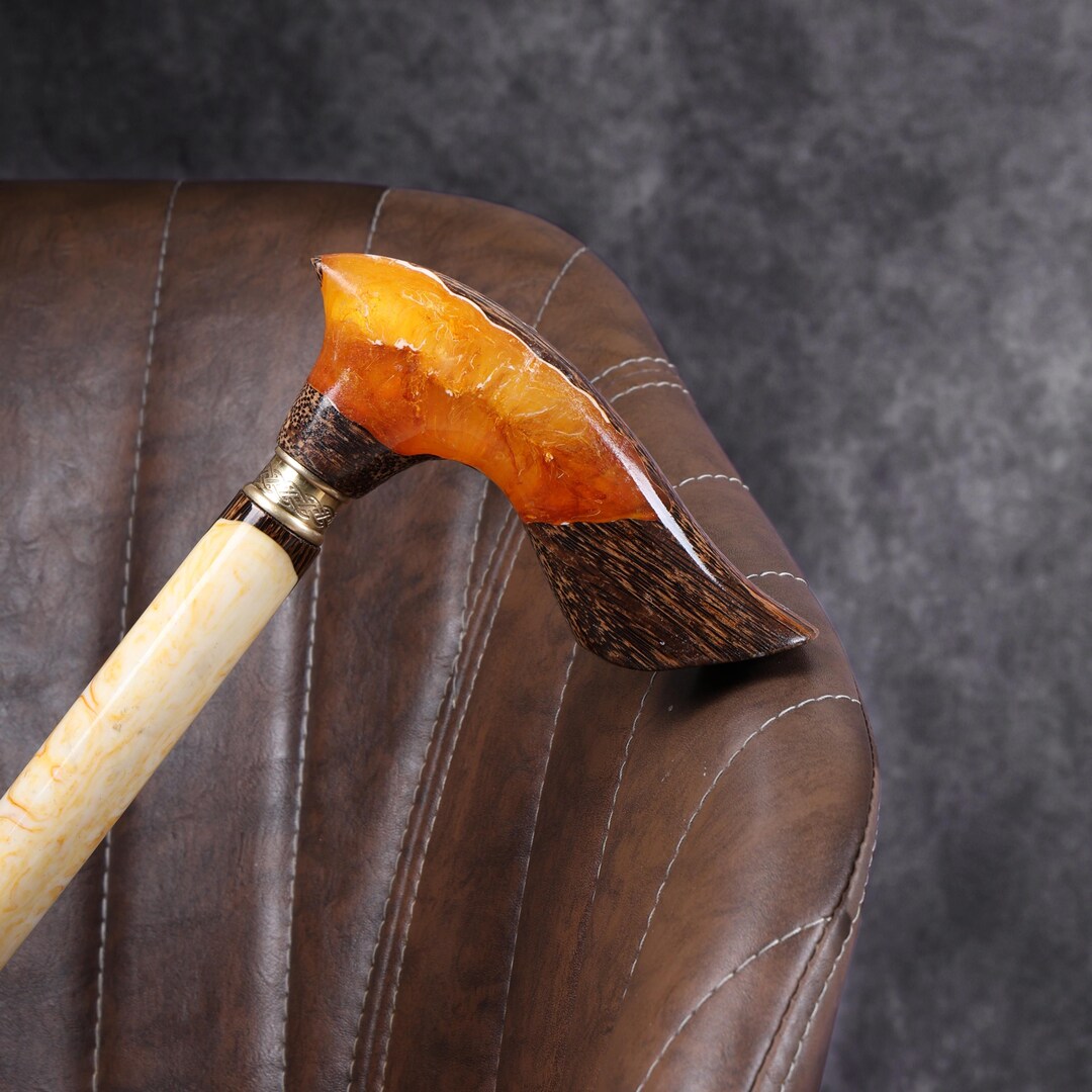 Yellow Epoxy Cane, Beautiful Cane, Palmwood Cane, for Men and Women Etc ...