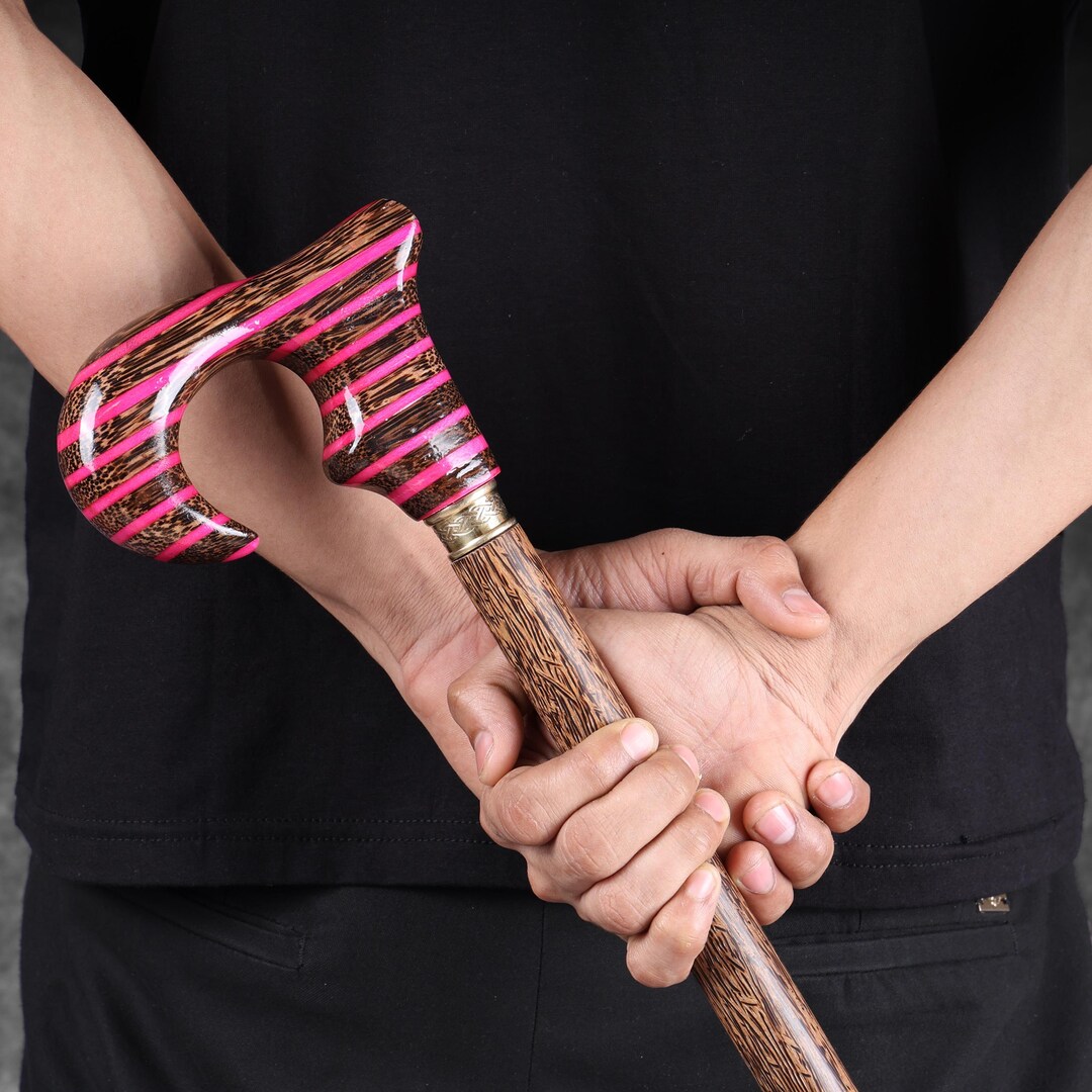 Multi Wood Color Epoxy Resin Walking Canes for Men and Women - Wooden ...