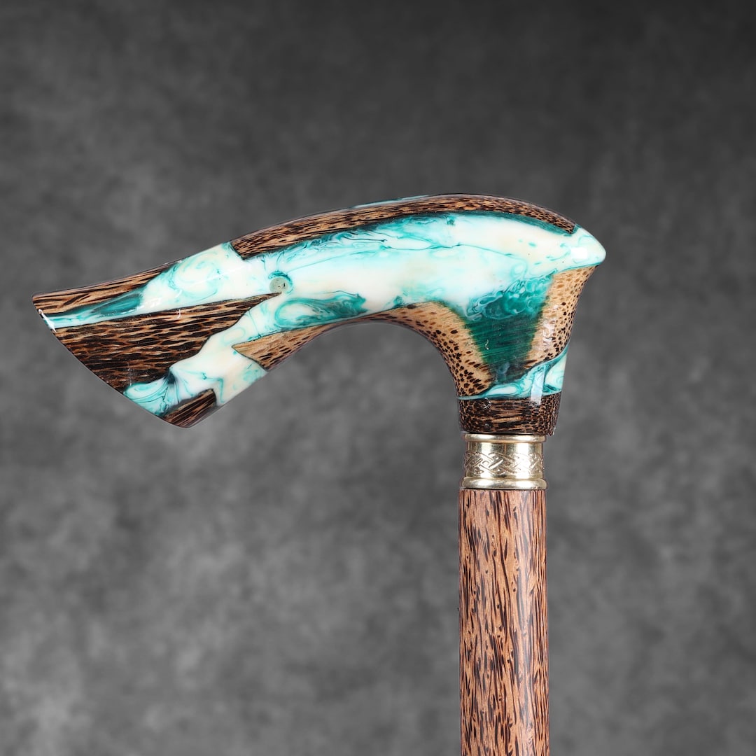 Luxury Mix Palm Wood and Epoxy Resin Hiking and Walking Stick Ladies ...