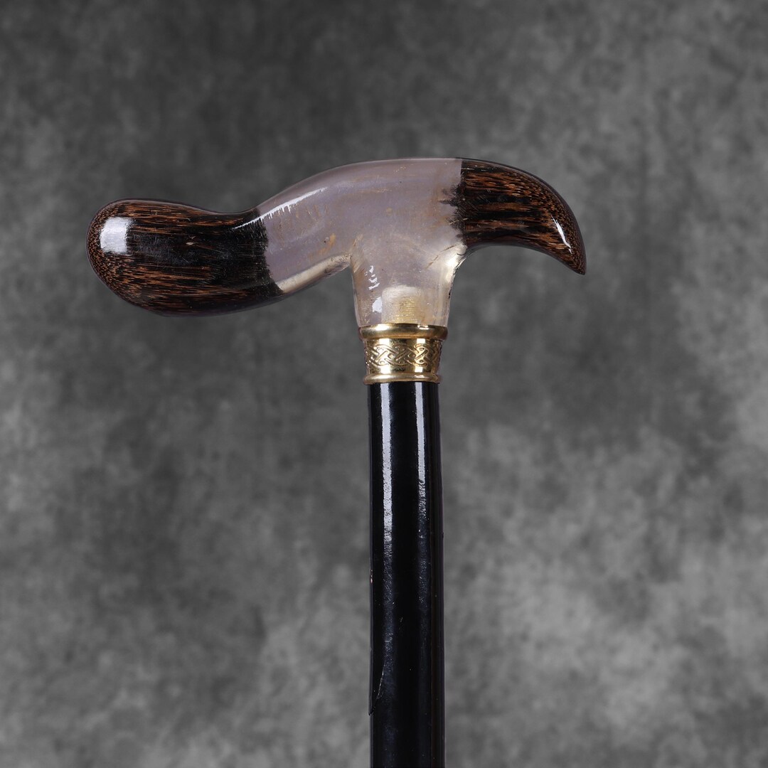 Handcrafted Wooden & Epoxy Resin Walking Cane – Elegant Handle, Luxury ...