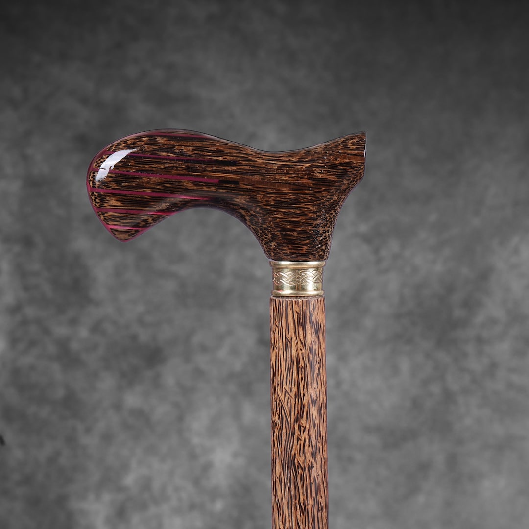 Luxury Walking Cane Palmwood and Epoxy Exclusive Cane Simple and ...
