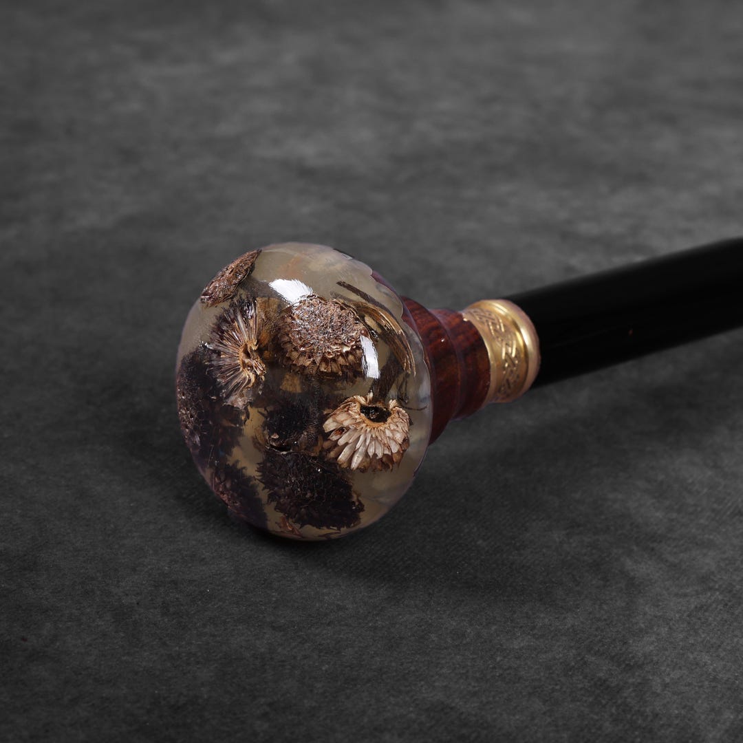 Flower Walking Cane Luxury Cane for Men Women Round Stick and Round ...