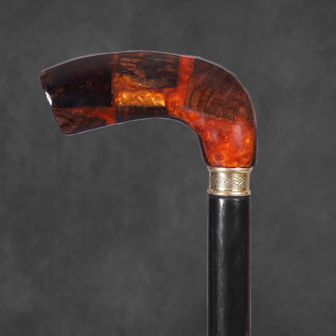 Rosewood Walking Stick With Epoxy Resin Gentleman Exclusive Walking ...