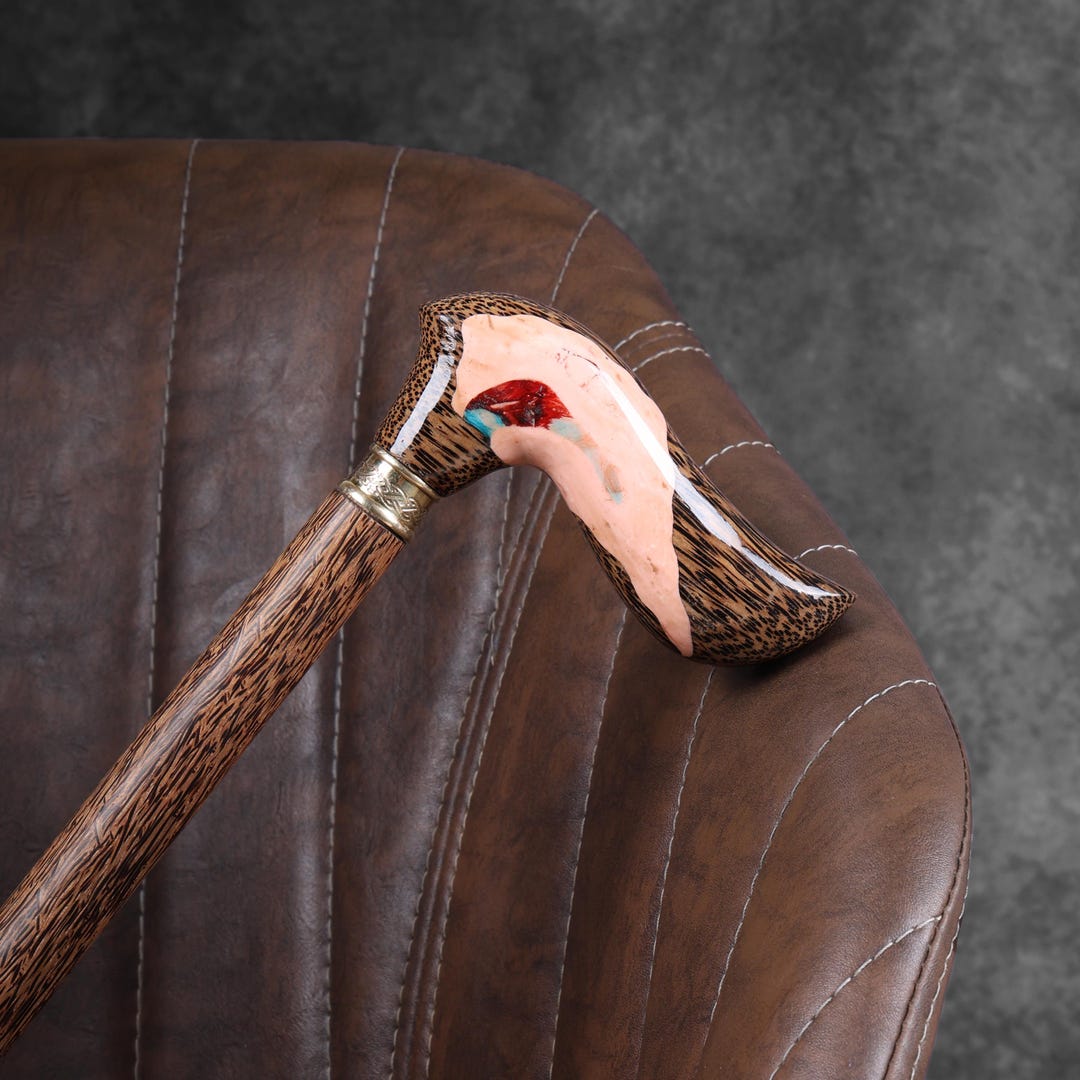 Luxury Mix Palm Wood and Epoxy Resin Hiking and Walking Stick Ladies ...