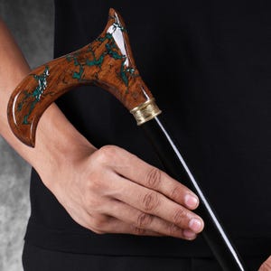 Luxury Walking Cane | Epoxy Resin Walking Stick High Quality Solid Wood ...