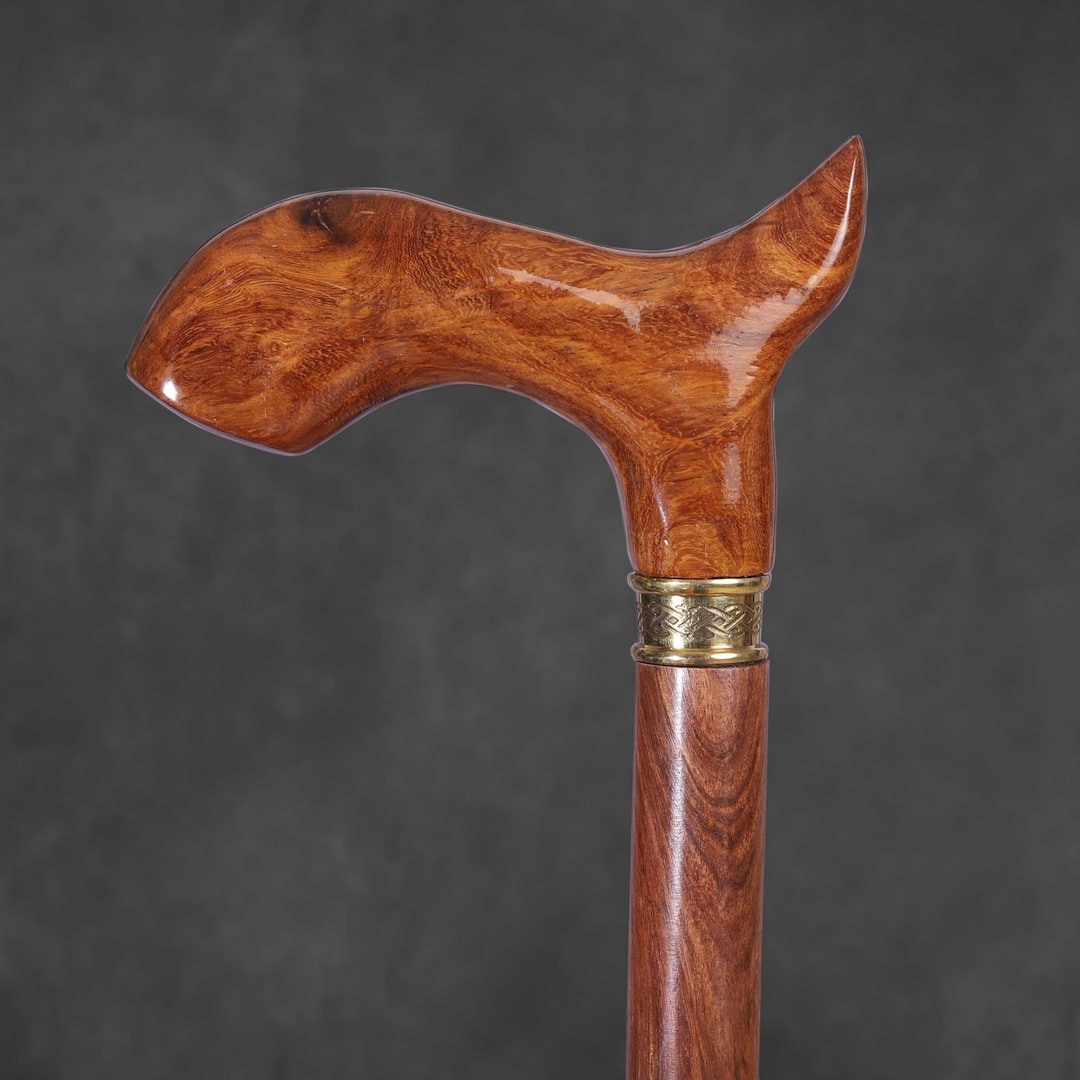 Palm Wood Walking Stick With Black White Epoxy Resin Gentleman ...