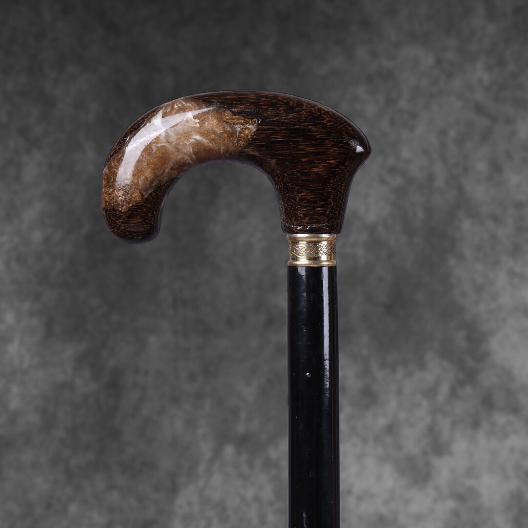Epoxy Resin Walking Stick High Quality Solid Wood High-end Derby Cane ...