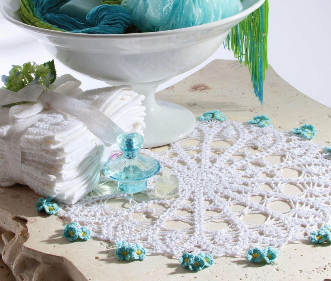Crochet Pattern, Table Doily, Vintage Forget-me-not Doily Pattern ...