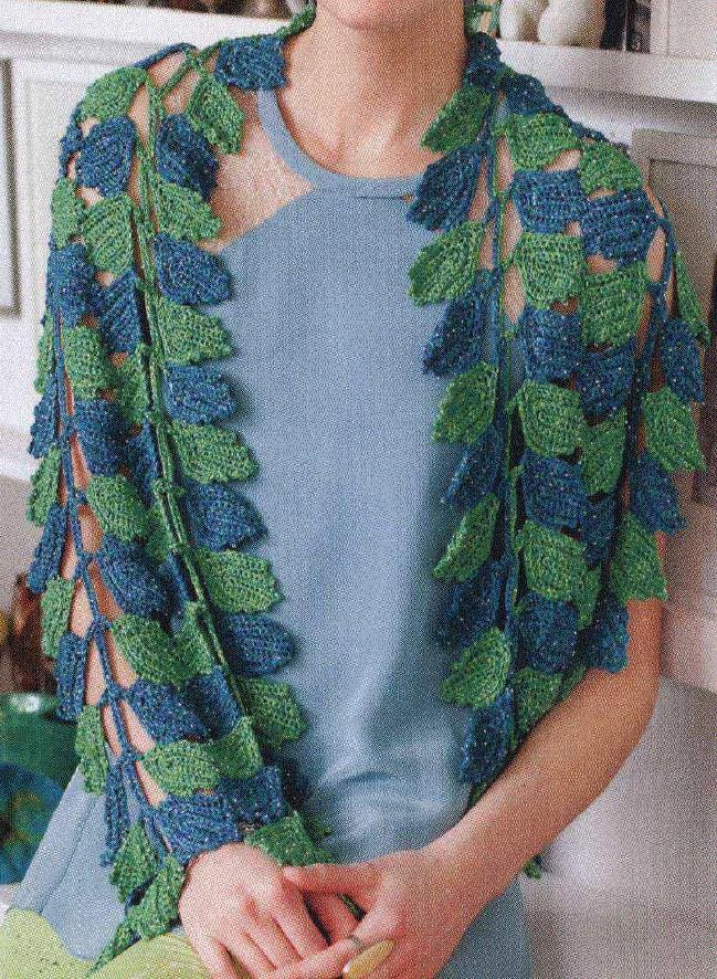 Crochet Pattern, Crochet Infintiy Scarf Tutorial Pattern, Leafs Shawl ...