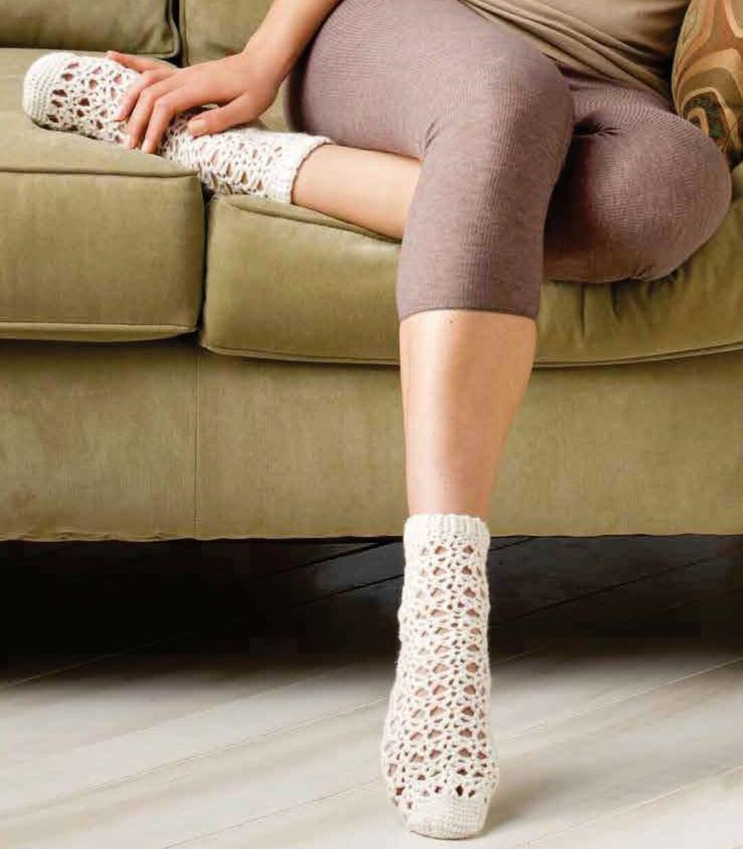 Crochet Pattern, Picot Shells Lace Crochet Socks Pattern, Granny Socks Pattern, Crocheted Socks ...